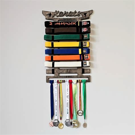 Karate Belt Display Custom Name Medal Display Taekwondo Belt Rack