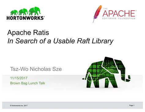 Apache Ratis In Search Of A Usable Raft Library Pdf