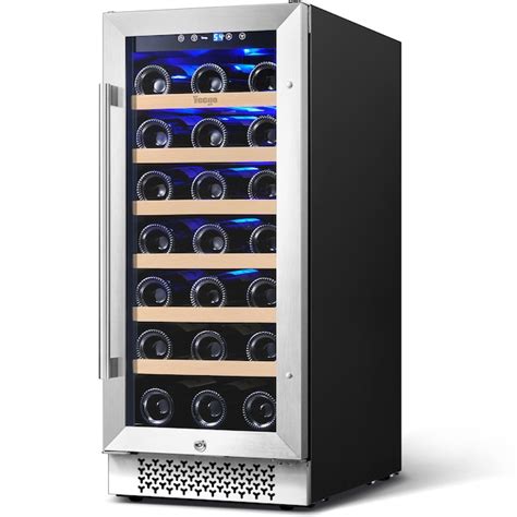 Yeego 15 In W 33 Bottles Stainless Steel Built In Freestanding Indoor Wine Cooler In The Wine