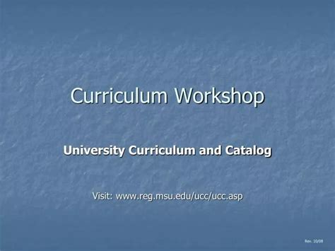 Ppt Curriculum Workshop Powerpoint Presentation Free Download Id
