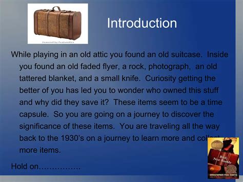 Bud Not Buddy Assignment Ppt