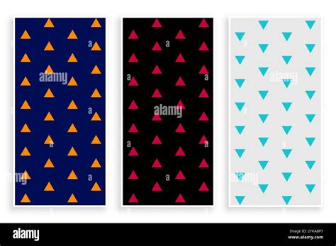 Triangle Repeat Patterns Banner Set Stock Vector Image And Art Alamy