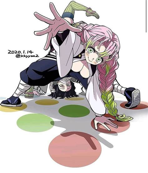 Pin By Acimochi Kepo Gaming On Mitsuri Kanroji X Iguro Obanai Anime Demon Cute Drawings