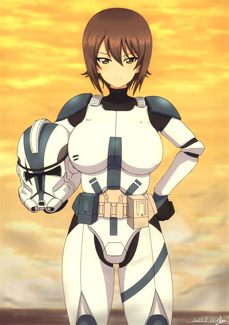 Bukkuri Clone Trooper Nishizumi Maho Girls Und Panzer Star Wars