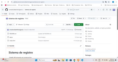 Mi Github Sistema De Registro Git Y Github Repositorio Commit Y