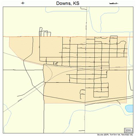 Downs Kansas Street Map 2018500