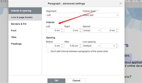Indent Adds Characters As Units Of Measurement Docs ONLYOFFICE