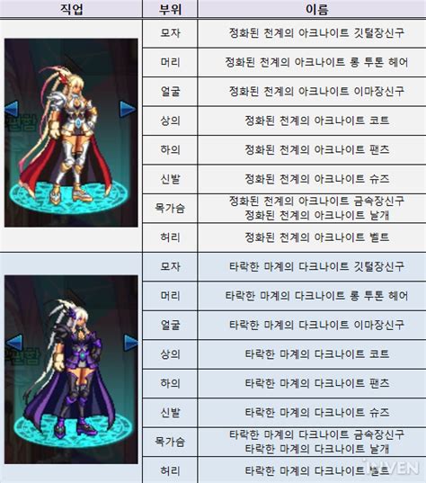 던파 레어 아바타 모음 1차부터 13차까지 부위별 정보