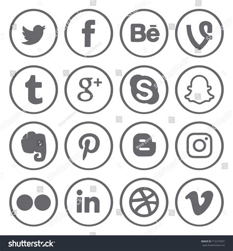 Social Media Logos Gray