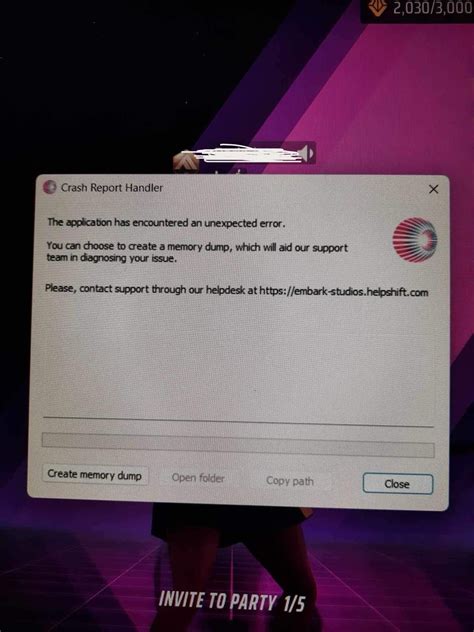 Game Error Crash R Thefinals