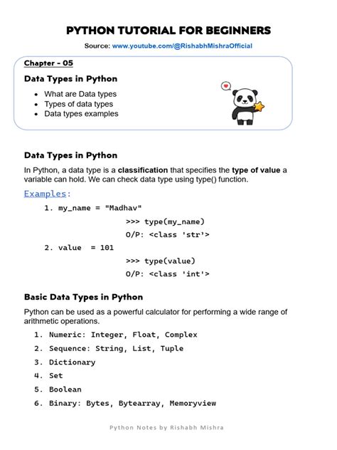 Python Data Types Explained Pdf