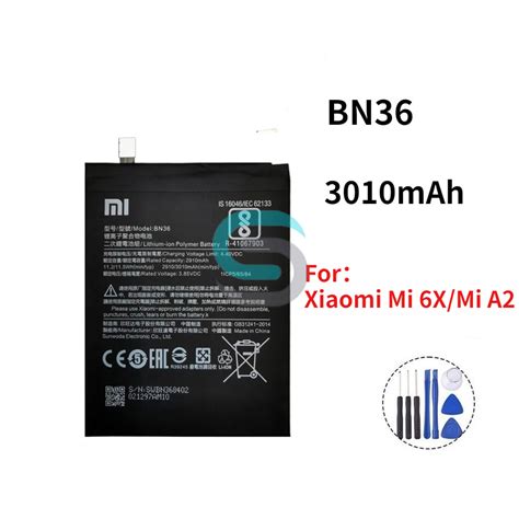 Bn36 Battery For Xiaomi Mi 6x A2 Mi 6x Mi A2 3000mah Phone Batteries