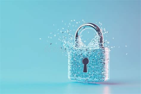 Secure Padlock With Binary Code Splashing Symbolizing Data Protection