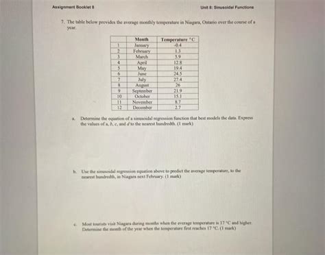 Solved Assignment Booklet 8 Unit 8 Sinusoidal Functions 7