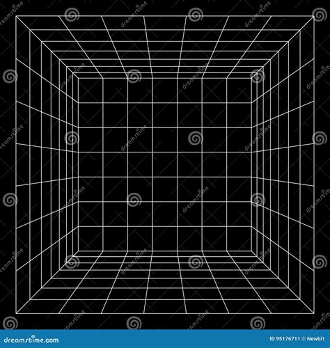 Wireframe Mesh Cube Stock Vector Illustration Of Design 95176711