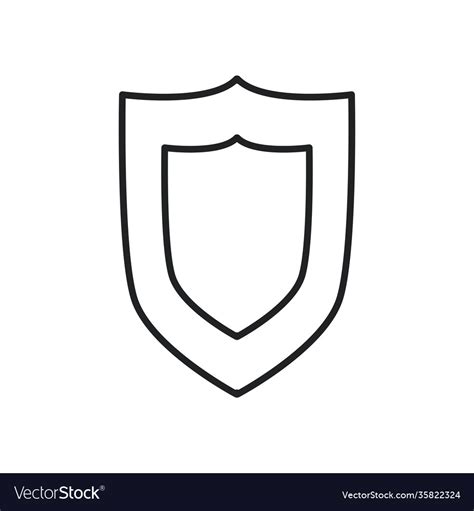 Shield Line Style Icon Design Royalty Free Vector Image