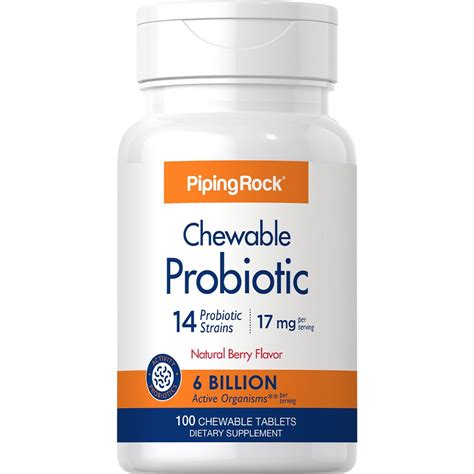 Adult Probiotics 100 Chewable Tablets 14 Strains With 6 Billion Organisms Natural Berry