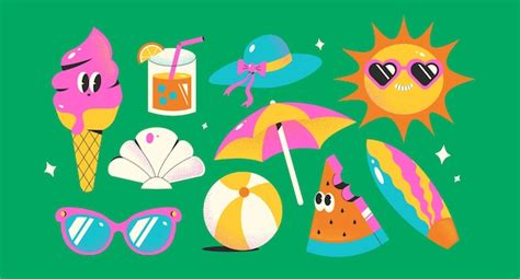 Premium Vector Cute Summer Illustration Collection