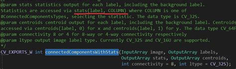 how can i access to the stats of the connectedcomponentswithstats