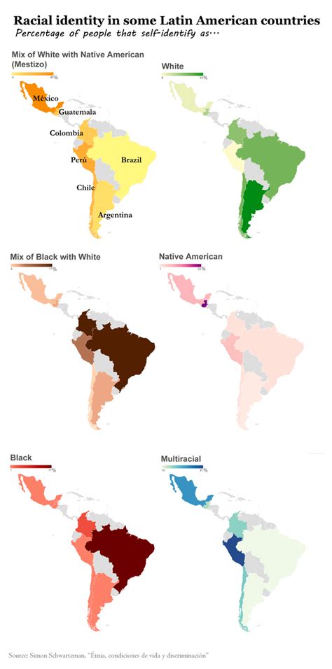 Racial Identity In Some Latin American Countries Mapporn