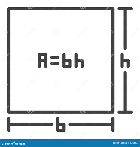 Vector Area Of A Rectangle Concept Outline Icon Or Symbol Stock Illustration Illustration Of
