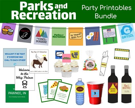 Parks And Recreation Party Pack Printables Bundle Digital Files Only