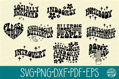 Introvert Svg Bundle 10 Designs Anti Social Retro