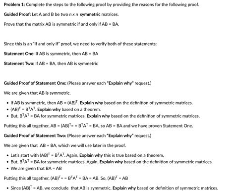 Solved Prove That The Matrix AB Is Symmetric If And Only If Chegg