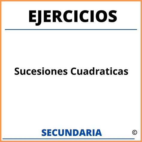 Ejercicios De Funciones Cuadraticas Para Secundaria Con Soluciones Y