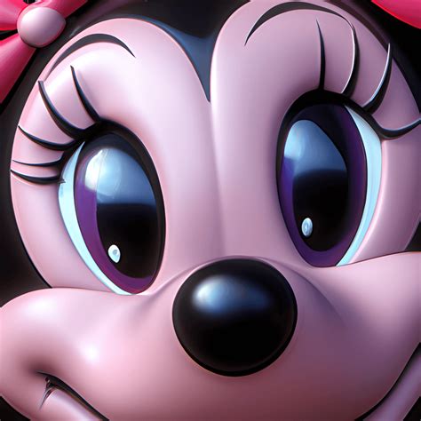Hyper Realistic 3d Minnie Mouse Face Graphic · Creative Fabrica