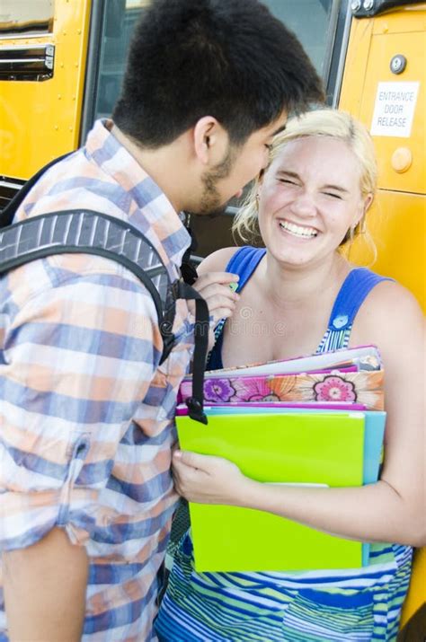 Young Love High School Sweethearts Stock Image Image Of Flirt