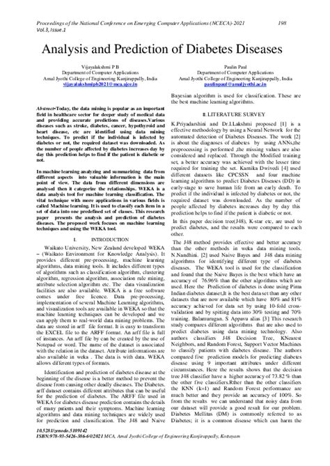 Pdf Analysis And Prediction Of Diabetes Diseases