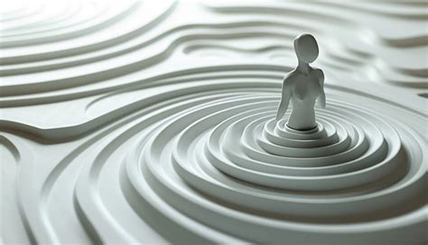 Premium Photo Minimal 3d Design Featuring A Series Of Concentric Circles