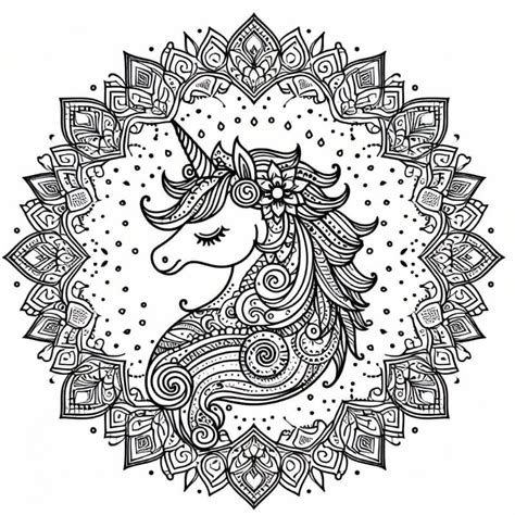 Unicorn Mandala Coloring Page Mandalamaker Online