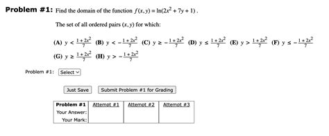 Solved Problem 1 Find The Domain Of The Function
