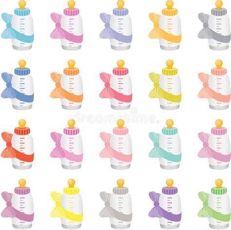 Biberons Colorés Illustration De Vecteur Illustration Du Enfant 38962686