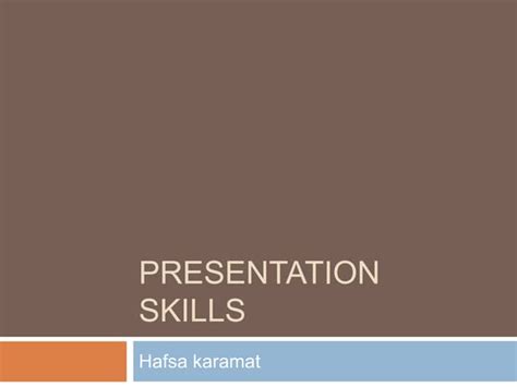 presentation skills and analyzing audience pptx