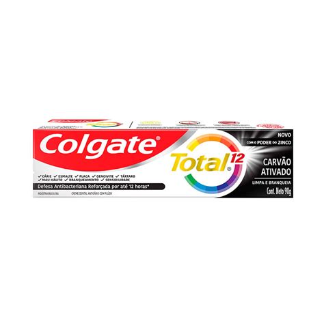 Creme Dental Colgate Total 12 Carvão Ativado 90g Covabra