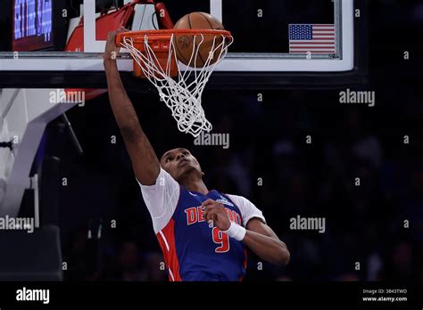 Detroit Pistons Forward Ausar Thompson 9 Dunks The Ball In The Second