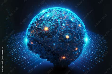 Data Network Flow Of Information Through The Internet Throughout The