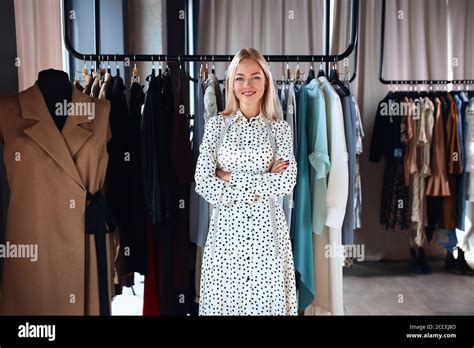 Professional Caucasian Female Designer Confidently Stand And Look At