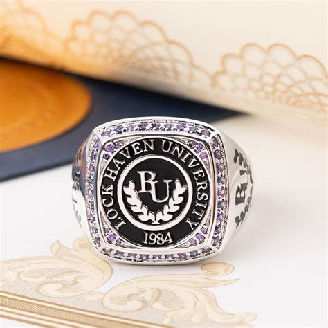 Personalized Engraving University Graduation Signet Ring Custom