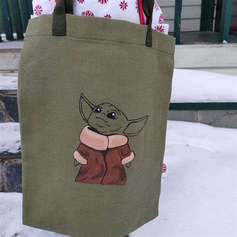 Шопер цвета хаки Мастер Йода