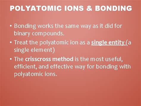 The Crisscross Method Polyatomic Ions Bonding Review Always