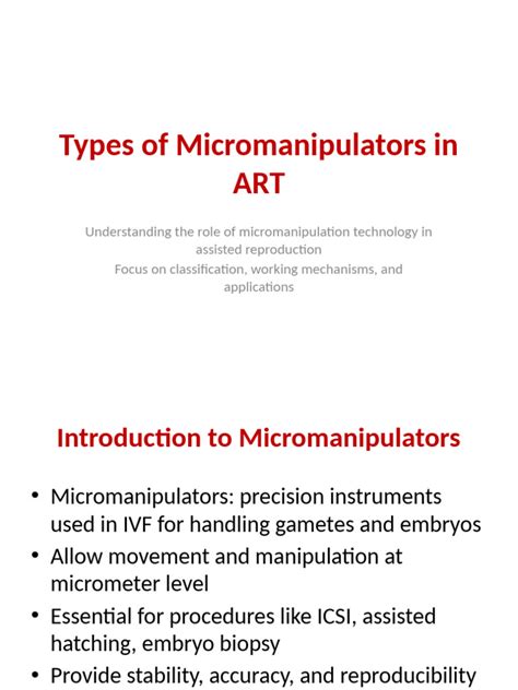 Types Of Micromanipulators Pdf Reproduction