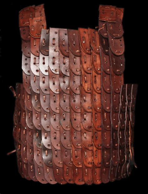 Viking Lamellar Armour Leather Belt With Metal Buckles