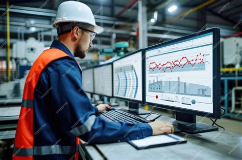 Premium Photo Engineer Monitoring A Sophisticated Ai Dashboard On