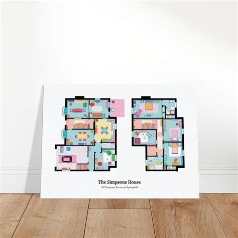 The Simpsons House Floor Plan Canvas Etsy