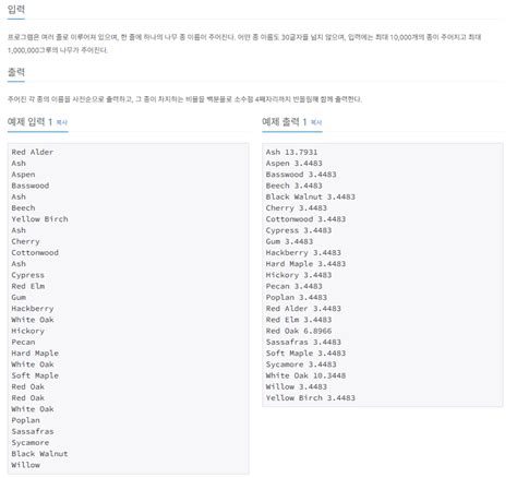 백준java 4358 생태학