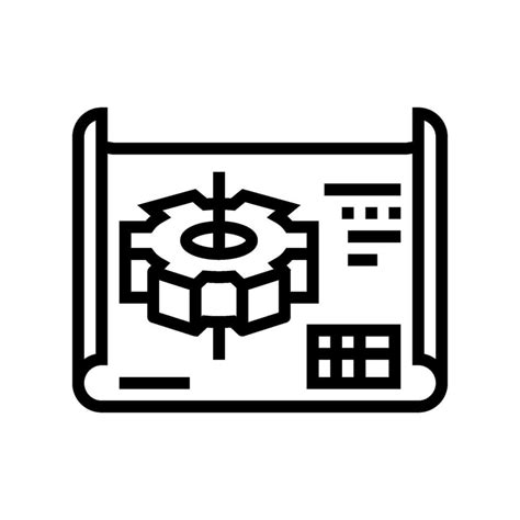 Engineering Drawing Manufacturing Engineer Line Icon Vector